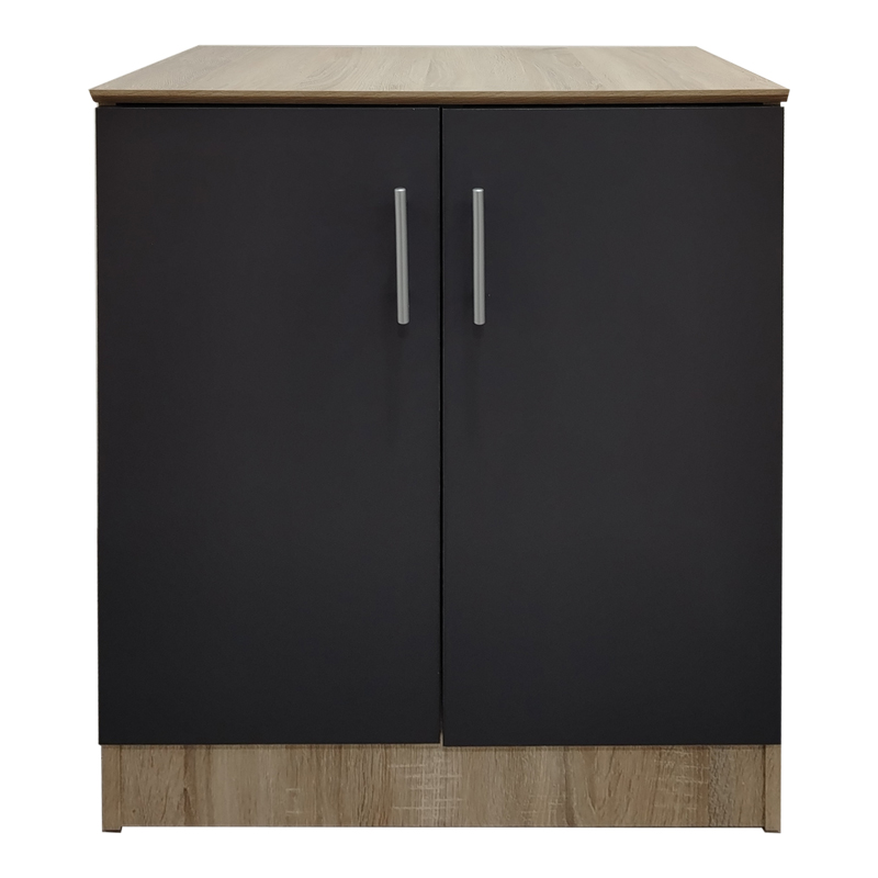 Παπουτσοθήκη-ντουλάπι Souken 6 ζευγών σε sonoma-ανθρακί απόχρωση 60x40x80εκ - RISHOP